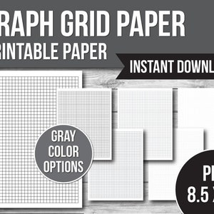 Printable Graph Paper: Gray Grid, 1/4 Inch - Etsy