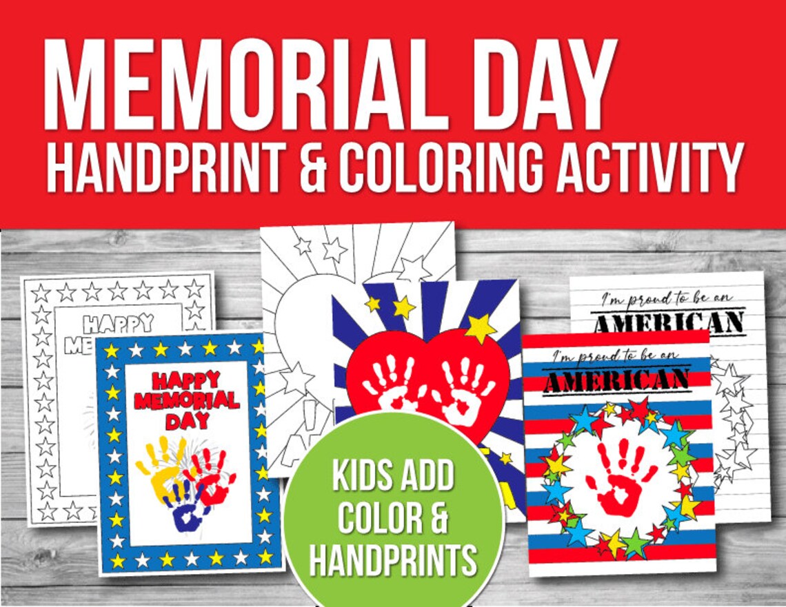 Memorial Day Handprint Art Memorial Day Activity Craft | Etsy