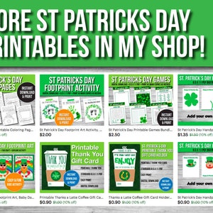 St Patrick's Day Printable Thank You, Thanks a Latte Coffee Gift Card ...