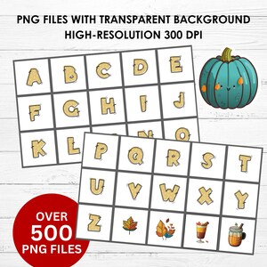 Doodle Letters, Fall Alphabet Commercial Use Clipart for Digital ...