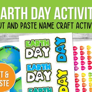Earth Day Cut and Paste Printable Activity, Spring Activity, Earth Day ...