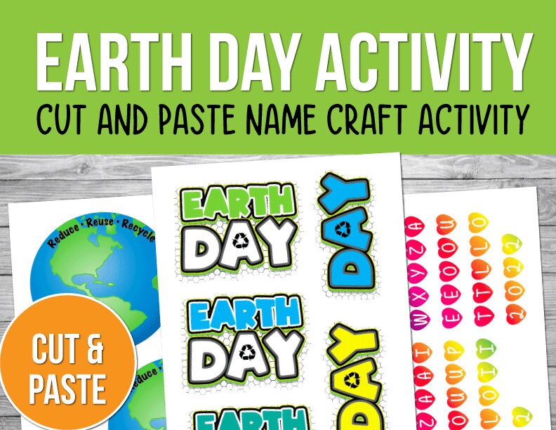 Earth Day Cut and Paste Printable Activity Spring Activity - Etsy