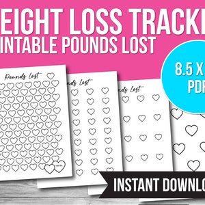 Weight Loss Tracker, Weight Tracker, Printable Weightloss Tracker ...