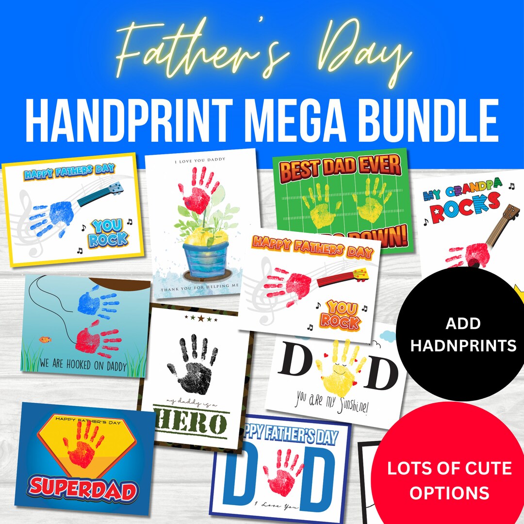 2025 Fathers Day Handprint Art, DIY Fathers Day Printables for Kids ...