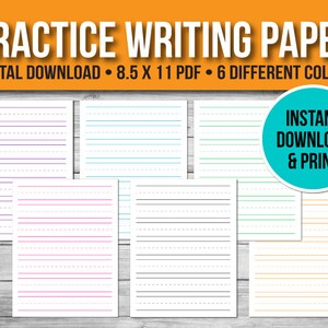 Printable Lined Paper Bundle, Wide Rule College Rule, Notebook Lined ...