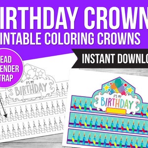 Birthday Crown, Printable Coloring Crowns, Paper Crown, Birthday Crown ...