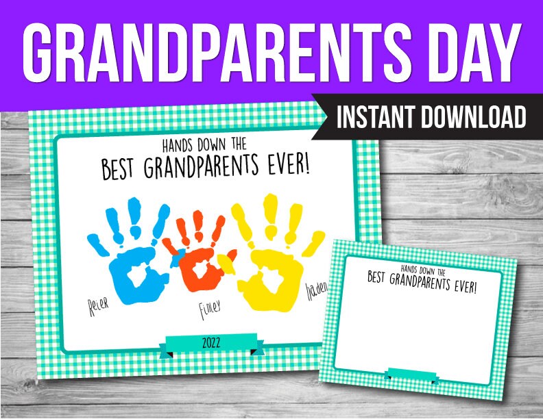Grandparents Day Handprint Craft Grandparents Day Gift - Etsy