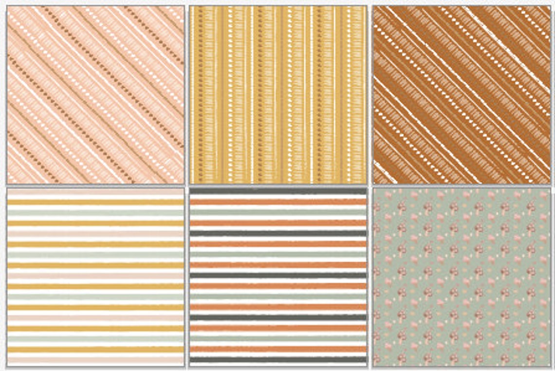 Boho Digital Paper Pack: 70s Retro Seamless Patterns - Etsy