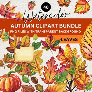 Thanksgiving Watercolor Clipart, Fall Autumn Clipart, Watercolor ...