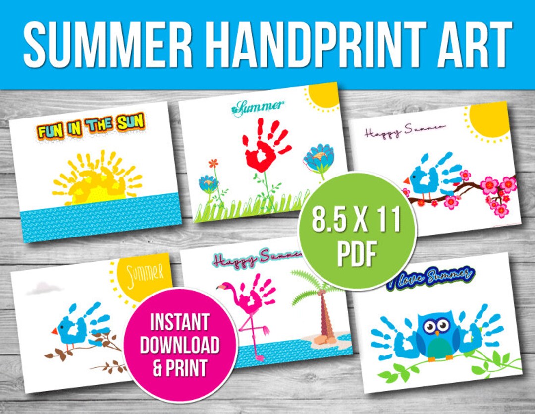 Summer Handprint Activity, Printable Keepsake Art, Summer Classroom ...