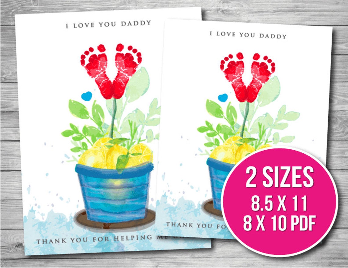Father's Day Footprint Craft Printable Footprint Art - Etsy