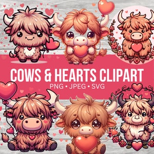 Cute Cow Clipart, Highland Cow Clipart, Cow PNG, Highland Cow SVG ...