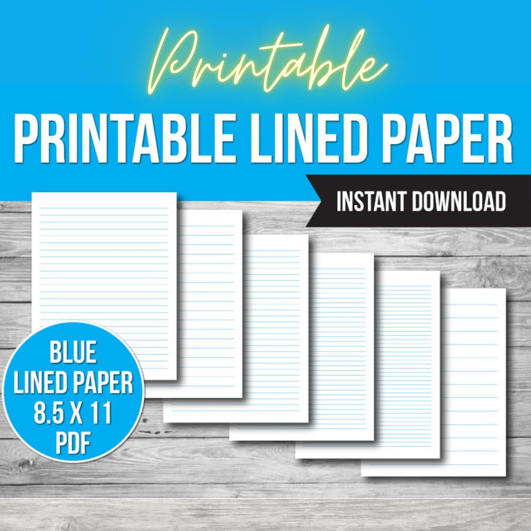 Printable Lined Paper Bundle, Wide Rule College Rule, Notebook Lined ...