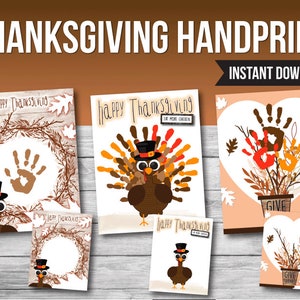 Thanksgiving Handprint Craft Activity, Fall Handprint Art, Fall ...
