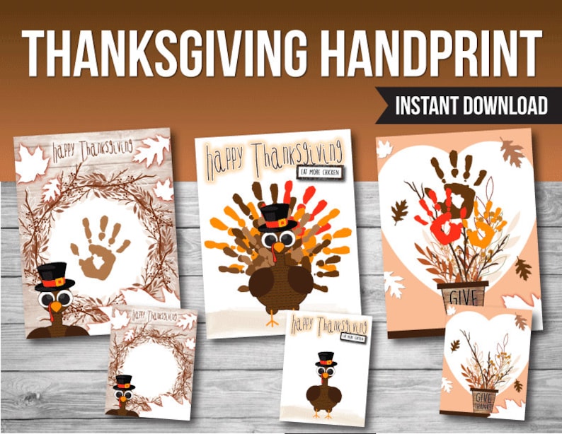 Thanksgiving Handprint Craft Activity Printable Handprint - Etsy