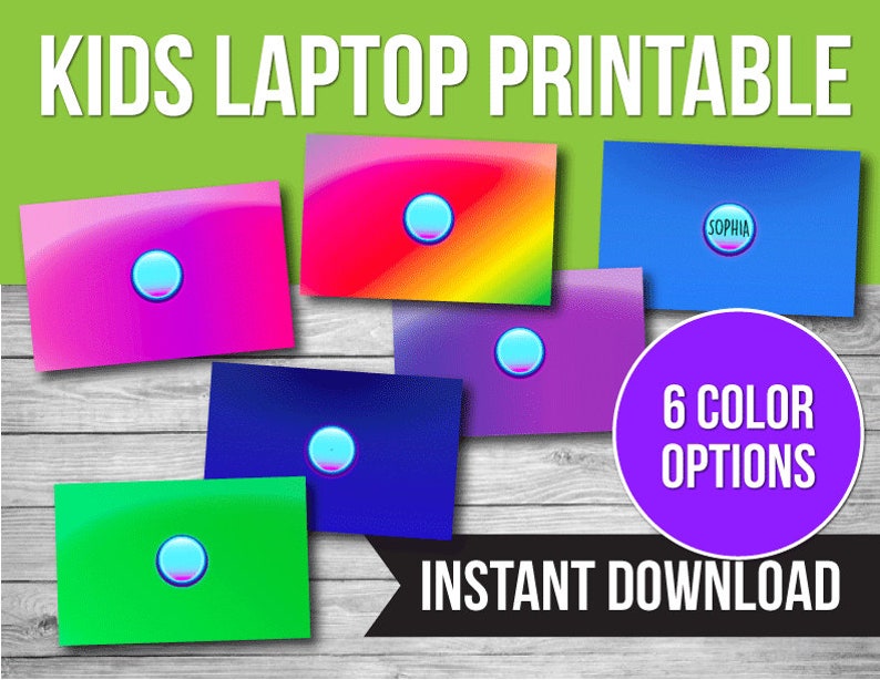 Printable Kids Laptop: Pretend Play Craft (8.5 X 11 PDF) - Etsy