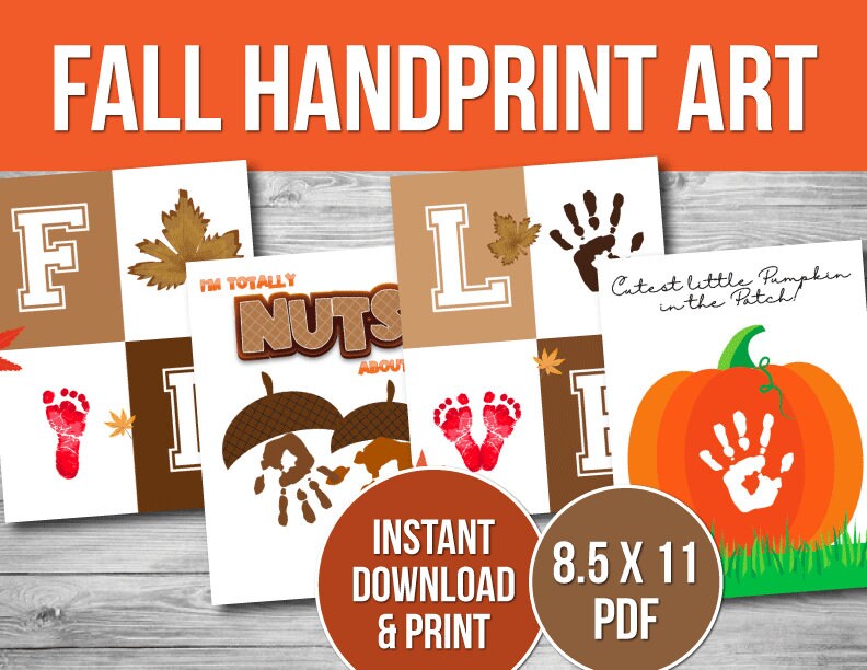 Fall Handprint Activity Baby Handprint Keepsake Gift Kids - Etsy