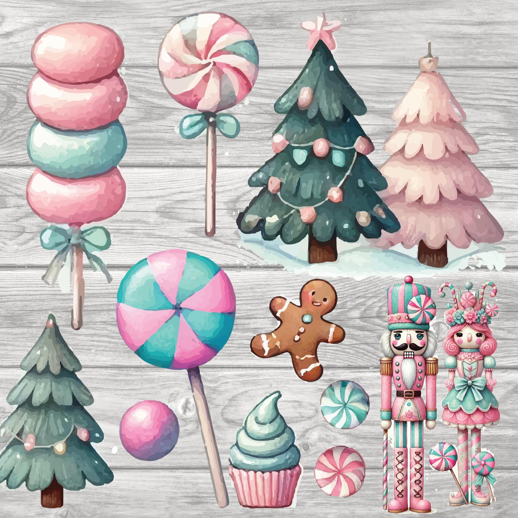 Pink Christmas Clipart Bundle, Coquette Nutcracker, Gingerbread (PNG ...