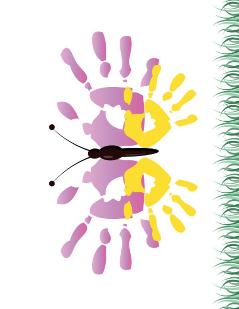 Spring Handprint Activity Printable Keepsake Art Spring - Etsy