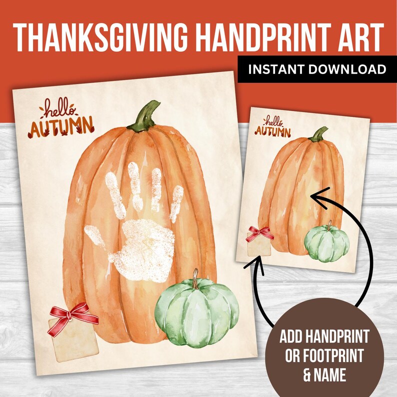 Thanksgiving Handprint Footprint Art: Kids Craft Keepsake (PDF) - Etsy
