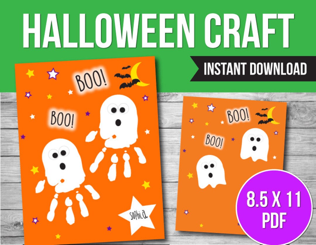 Halloween Handprint Craft, Kids Printable Craft Activity, Kids Toddler ...