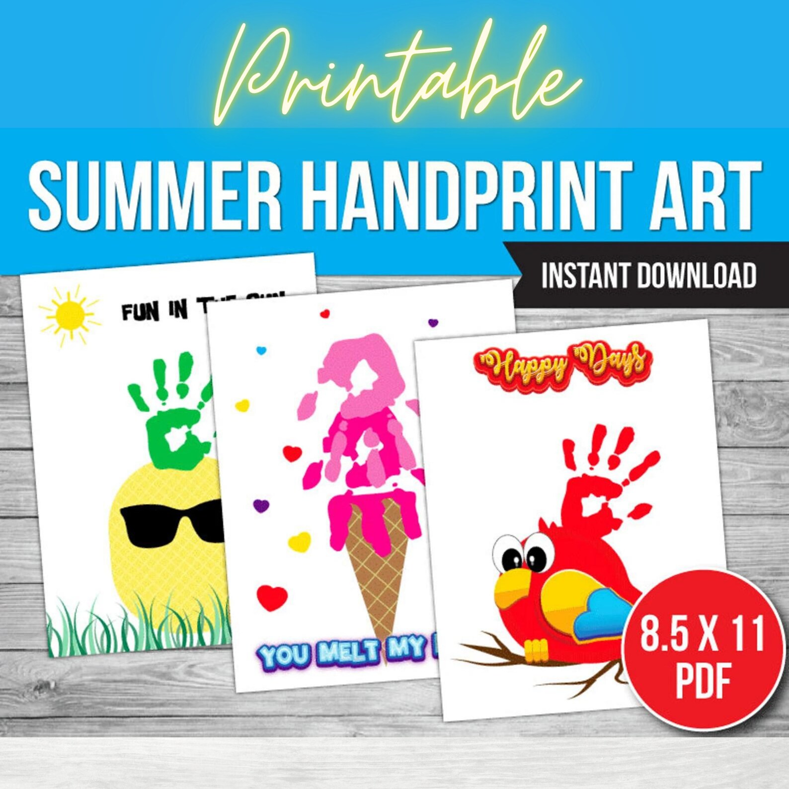 Handprint Activity, Printable Keepsake Art, Spring Classroom Craft Gift ...