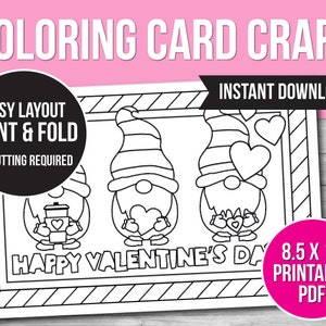 Printable Valentine’s Day Card for Kids, Classroom Valentines Craft for ...