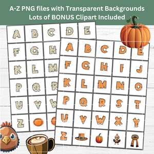 Fall Doodle Letters With Clipart, Doodle Font, Alphabet Letters, Doodle ...