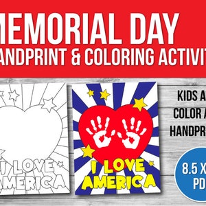 Memorial Day Handprint Art, Memorial Day Activity Craft, Memorial Day ...