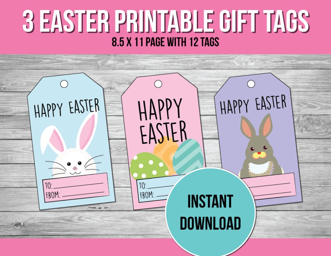 Easter Printable Gift Tags, Easter Basket Gift Tags, Easter Gift ...