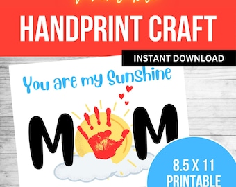 You Are My Sunshine Handprint Art Craft for Kids DIY Hand Print ...
