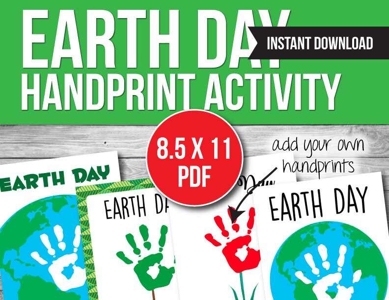Earth Day Handprint Art: Spring Craft Activity - Etsy