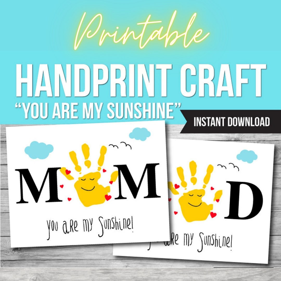 You Are My Sunshine Handprint Art Craft: Mother's Day Keepsake - Etsy