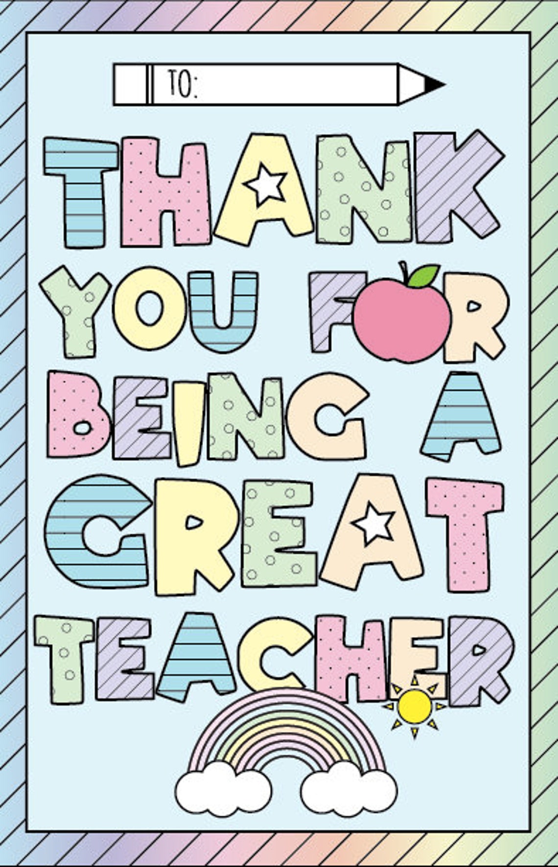 Teacher Appreciation Week Printable Coloring Card Teacher | Etsy