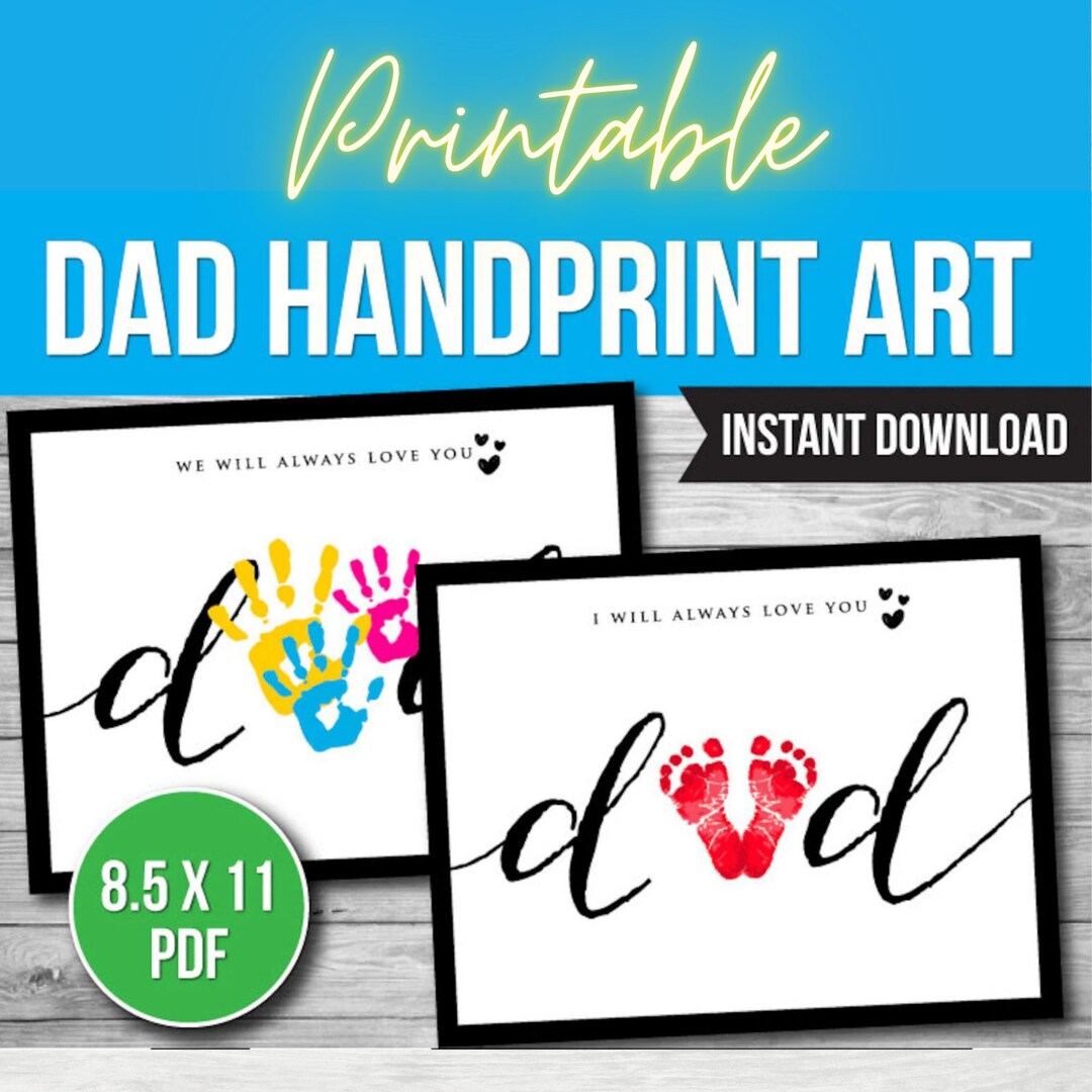 Handprint Footprint Art Craft, Fathers Day Gift for Dad, Baby Kids ...