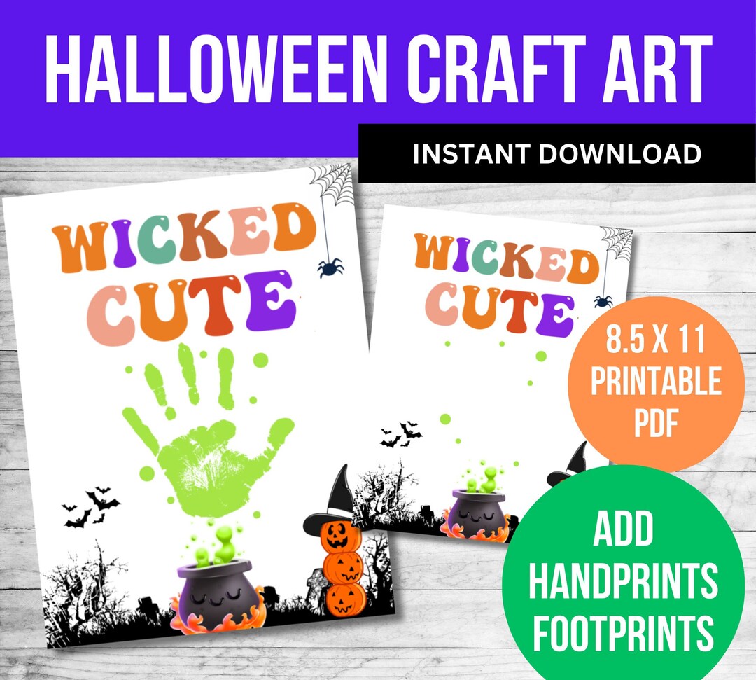 Halloween Handprint Footprint Craft, Handprint Activity for Kids Baby ...