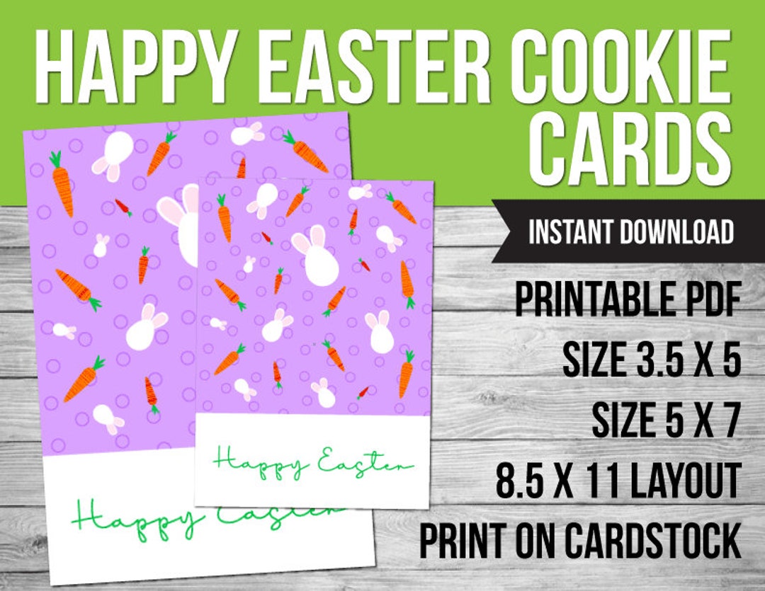 Easter Cookie Card, Easter Tag, Easter Cookie Card, Easter PYO Cookie ...