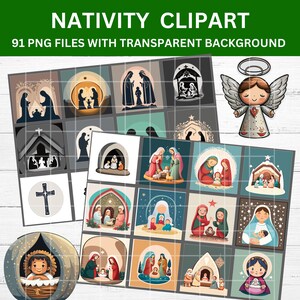 Nativity Scene Clipart, Printable Nativity, Nativity Clipart, Christian ...