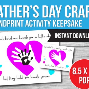 Father's Day Handprint Keepsake Art, Gift for Dad, Father's Day Craft ...