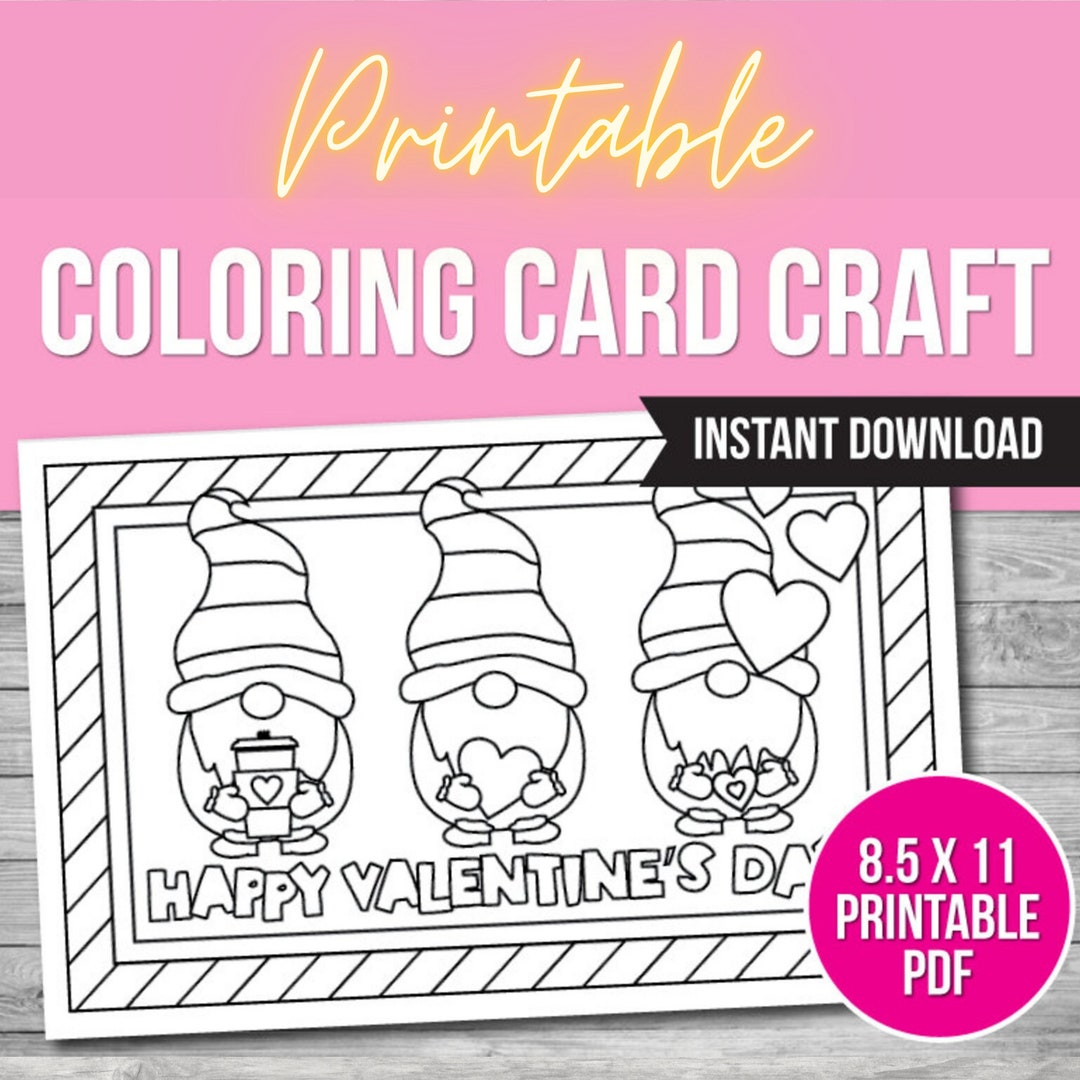 Printable Valentine’s Day Card for Kids, Classroom Valentines Craft for ...