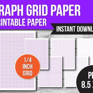 Printable Graph Paper Bundle, Grid Paper, Graph Paper, Colored ...