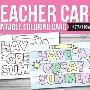 Teacher Coloring Card, Teacher Appreciation Printable Coloring Card ...