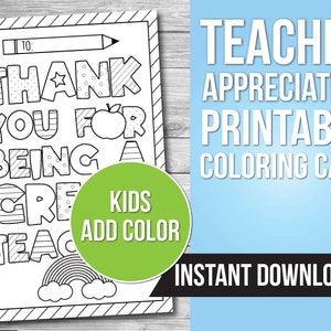 Teacher Appreciation Week Printable Coloring Card, Teacher Survey ...