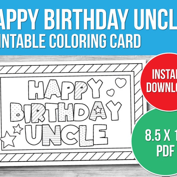 Uncle Coloring Page - Etsy