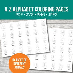 Alphabet Coloring Pages, Animals Coloring Pages for Kids, ABC Coloring ...