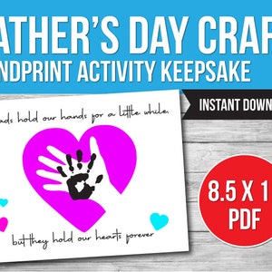 Father's Day Handprint Keepsake Art, Gift for Dad, Father's Day Craft ...