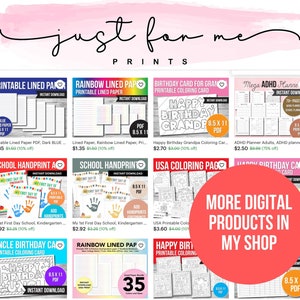 Printable Lined Paper Bundle, Wide Rule College Rule, Notebook Lined ...