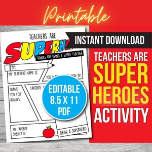 Teacher Appreciation Printable, Teacher Survey, Teacher Printable ...