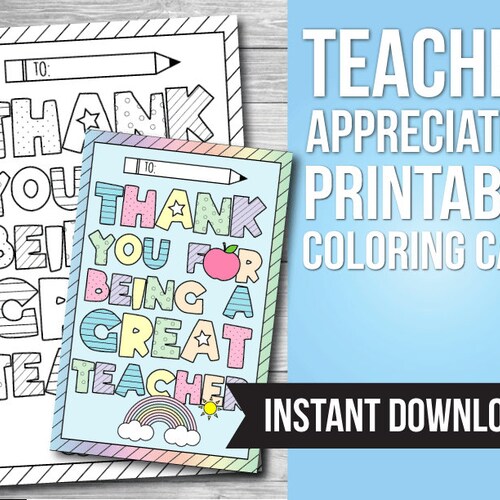 Teacher Appreciation Week Printable Teacher Thank You - Etsy