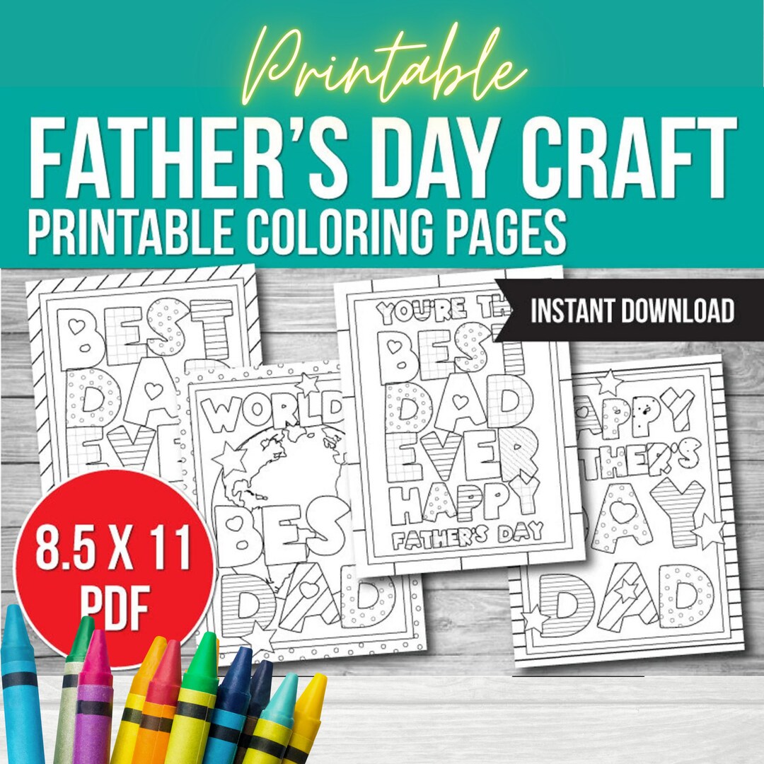 Father's Day Coloring Pages: Fun Dad Crafts - Etsy